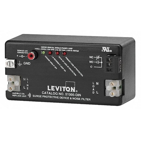 Leviton Surge Protection Device, 1 Phase, 120V 51010-DIN | Zoro