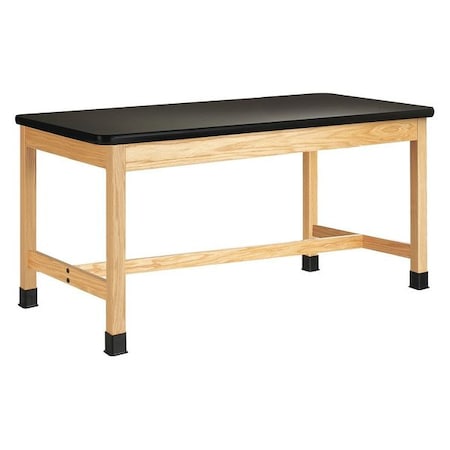 Diversified Spaces Plain Apron Table, Red Oak, Wood Surface, 72" W ...