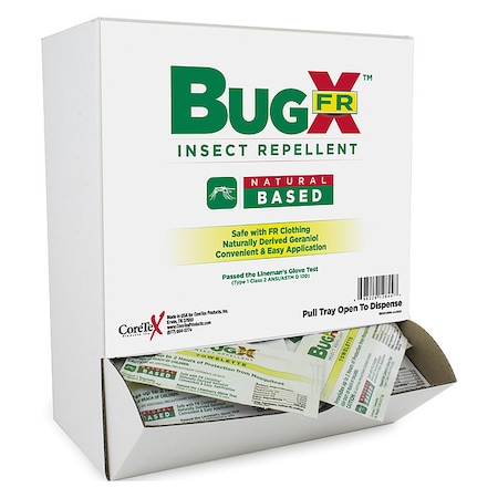 Bugx Insect Repelent, No DEET, Lotion Wipe, PK50 18-850 | Zoro