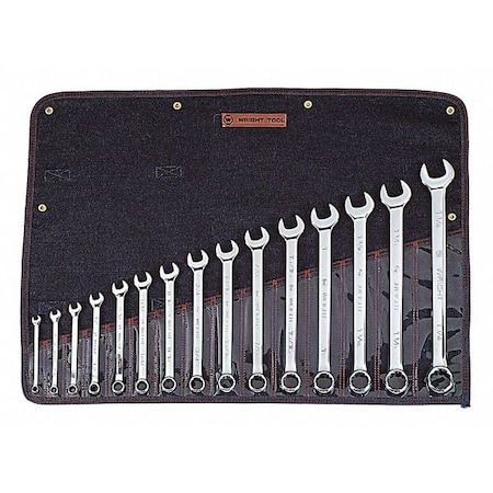 Wright Combo Wrench Set, SAE, 12 Point, 15 pcs. 915 | Zoro