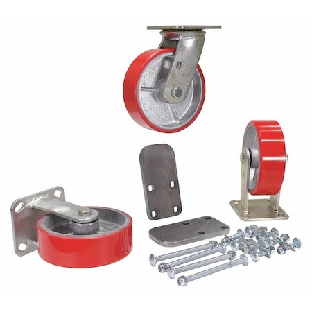 Vestil H-Style -25 & -50 Hopper Poly-On-Steel Caster 3 Piece 3600 lb 6 ...