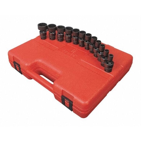 3/8" Unv Imp Sckt Set, SAE, 12 Piece