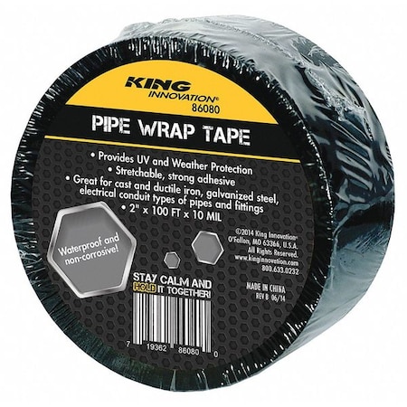 King Innovation Waterproof Pipe Wrap Tape, 2" x 100 ft. 86080 | Zoro