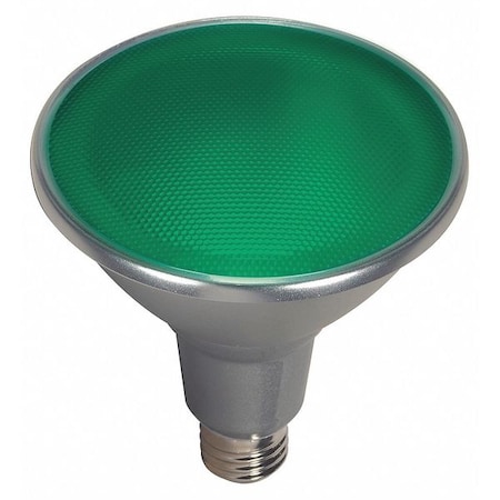 Satco 15W PAR38 LED Green 40' beam Medium 120V S9481 | Zoro