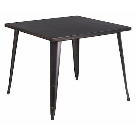 Flash Furniture Square Antique Metal Table, 35.5SQ, 35.5" W, 35.5" L ...