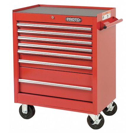 Proto 440 Rolling Cabinet, 7 Drawer, Black, Steel, 27" W x 18" D x 35 ...