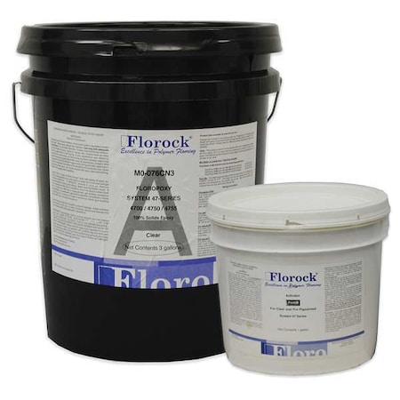 Florock 4 gal Floor Resin 4700 Kit, Gloss Finish, Clear, 100% Solid ...