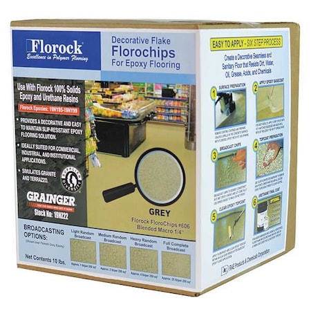 Florock Floor Flake, 10 lb., Gray 606 | Zoro