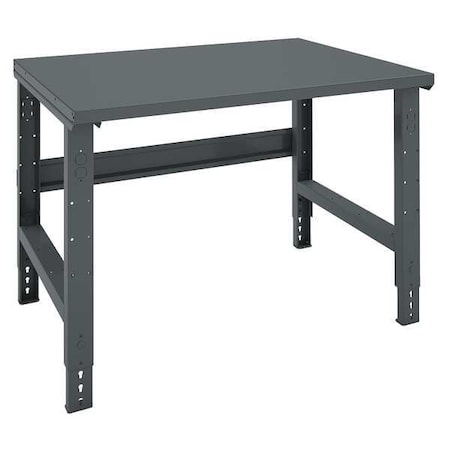 Tennsco Bolted Workbench, Steel, 48 in W, 27-7/8 in to 35-3/8 in Height ...