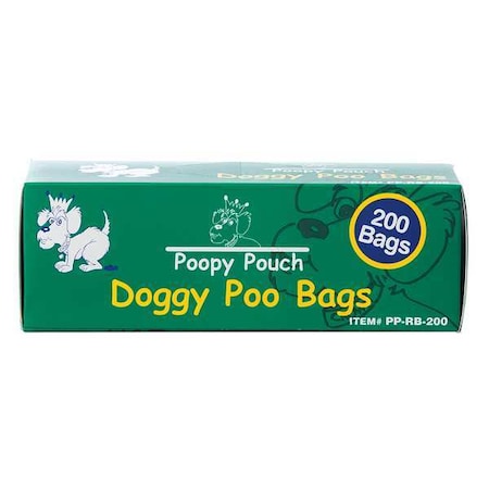 Poopy Pouch Unscented 3/4 gal Pet Waste Bags, Green, 2000 Bags, PK10 PP ...