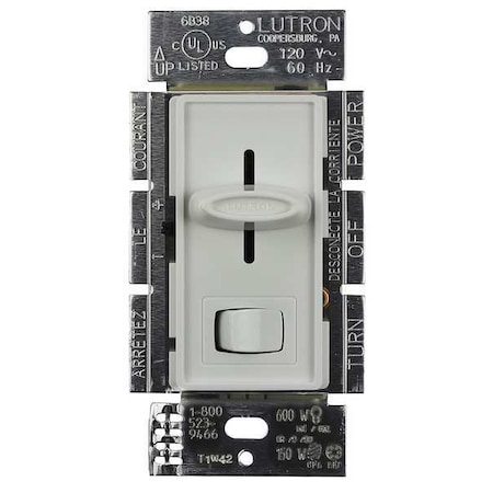 Lutron Lighting Dimmer, Rocker/Slide, 3-Way, White SF-12P-277-3-WH | Zoro