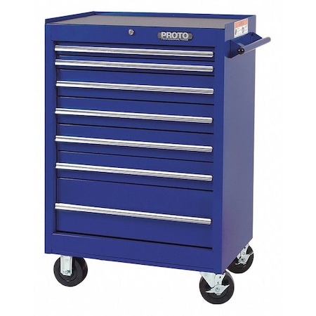 Proto 440 Rolling Cabinet, 7 Drawer, Blue, Steel, 27" W x 18" D x 42" H ...