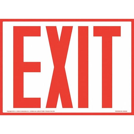 Jj Keller Exit Sign, Red, 10" x 7", Aluminum 8001135 | Zoro