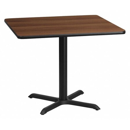 Flash Furniture Square Walnut Table, Sqr w/X-Base, 36"W x 31.13"H, 36 ...