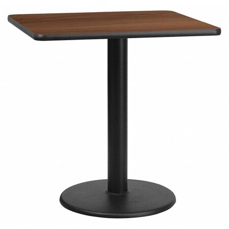 Flash Furniture Square Walnut Table Top, Square w/Round Base, 30", 30 ...