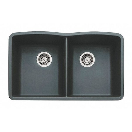 Blanco Diamond Silgranit 50/50 Double Bowl Undermount Kitchen Sink ...