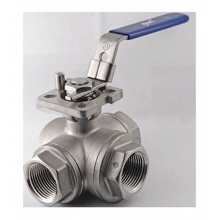 Flow Plus Ball Valve, 1/2", 1000 psi, 3 Way, CF8M, Seat Material: RTFE ...