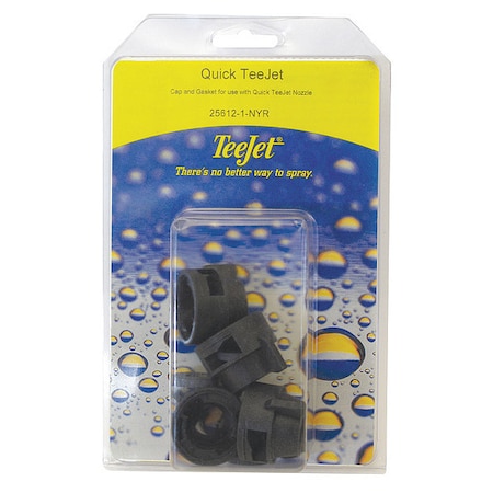 Teejet Cap and Gasket Set, Black, PK4 PK-25612-1-NYR | Zoro