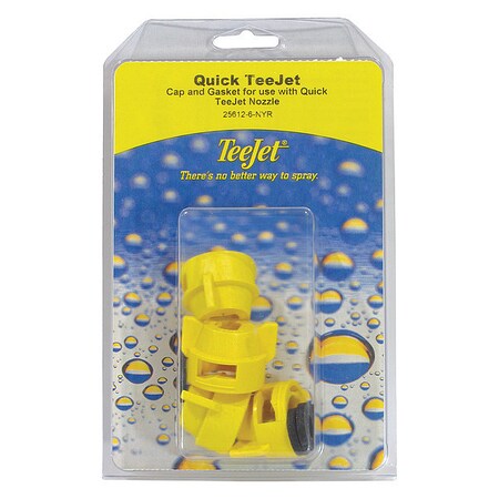 Teejet Cap and Gasket Set, Yellow, PK4 PK-25612-6-NYR | Zoro