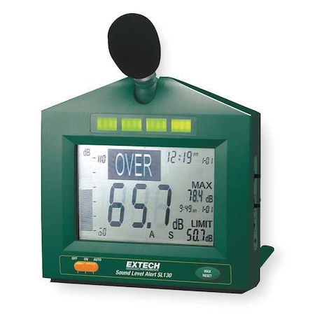 Extech Sound Level Monitor/Alarm, 30 To 130 dB SL130W | Zoro