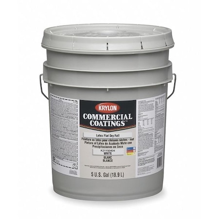 Krylon Interior Dry Fall Paint, Flat, 5 gal. K21150404-20 | Zoro