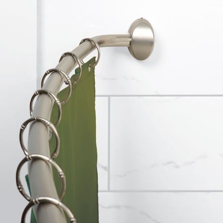 Zenna Home NeverRust Aluminum Curved Shower Rod, 44 to 72 in., Nickel ...