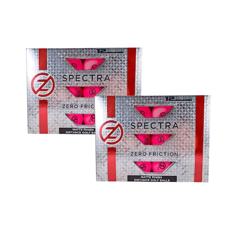 Zero Friction 2 Dozen Spectra Matte Finish Golf Balls, Fuchsia CC210002 ...