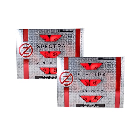 Zero Friction 2 Dozen Spectra Matte Finish Golf Balls, Red, PK2 ...