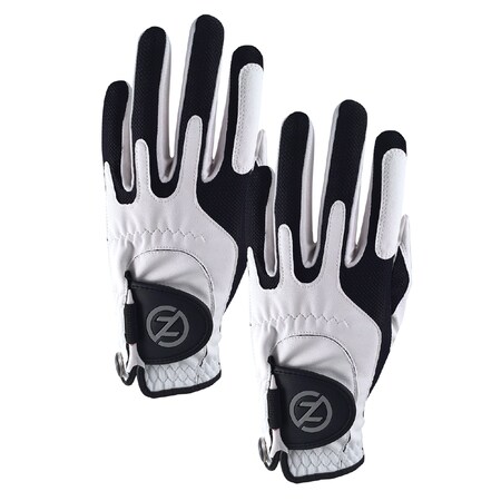 Zero Friction Men's Synthetic Performance Golf Glove, White & White ...