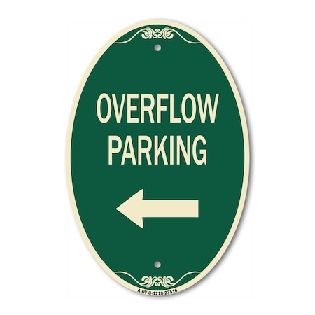 Signmission Overflow Parking with Left Arrow, 12 Inch X 18 Inch ...