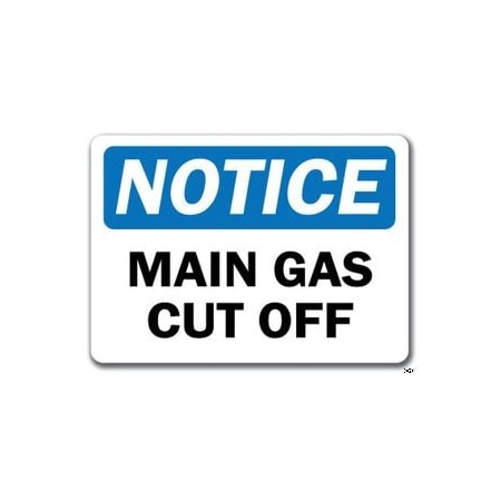 Signmission Safety Sign, 14 in Height, Plastic, Main Gas Cut Off NS ...
