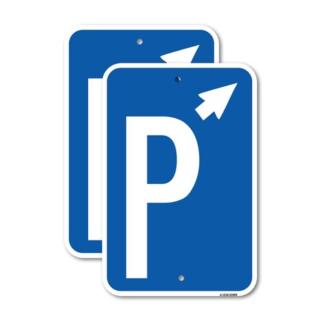 Signmission P Symbol With Up Arrow Pointing Right, 12'' X 18'' 2 Signs ...