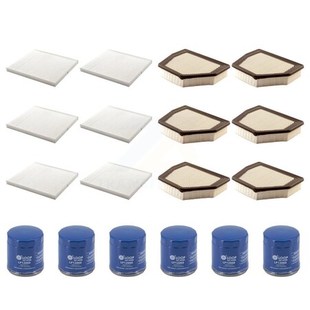 Pur 6x Air + 6x Cabin + 6x Engine Oil Filter 18 Total Kit For Chevrolet ...