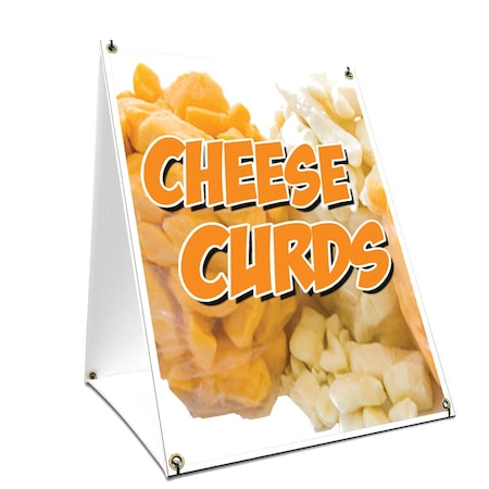 Signmission Cheese Curds, 24 Inch x 18 Inch A-frame Yard Sign, Plastic ...