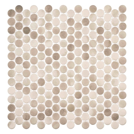 Andova Tiles SAMPLE-Pixie Char Grey 3/4-in. Penny Round Fabric Look ...