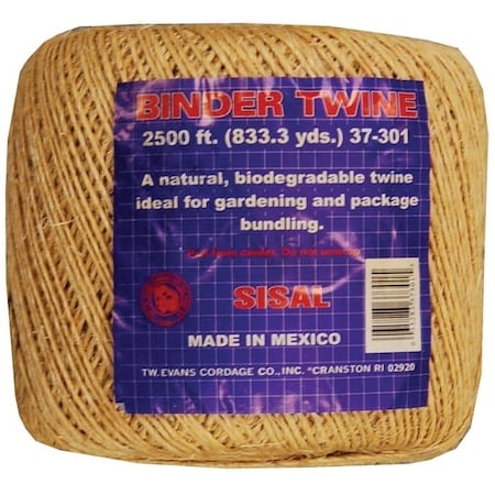 Tw Evans Cordage Binder Twine, No 5 Dia, 2500 ft L, Sisal, Natural Tan ...