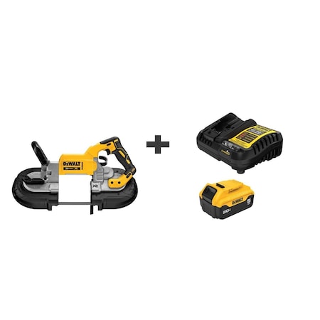Dewalt Portable Band Saw, 44-7/8 Blade L, 20VDC DCS374B/DCB205C | Zoro