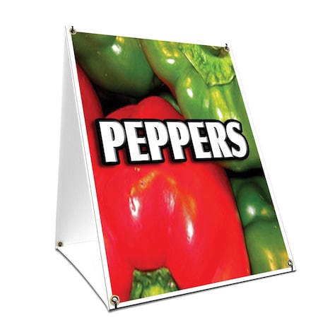 Signmission Peppers, 24 Inch x 18 Inch A-frame Yard Sign, Plastic Sign ...