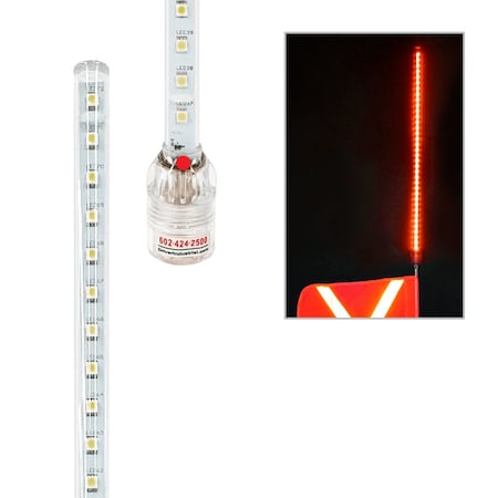 Safetywhips Warning Whip LED Whip Light, Red, Break Resistant ...