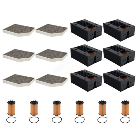 Pur 6x Air + 6x Cabin + 6x Engine Cartridge Oil Filter 18 Total Kit For ...