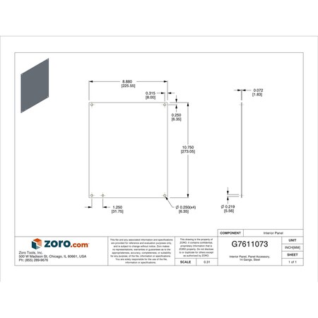 Nvent Hoffman Interior Panel, 14 Gangs, Steel A12P10 | Zoro