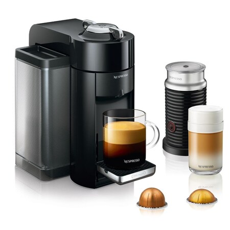 Nespresso Evoluo plus Milk Espresso Machine Bundle, Black Vertuo ...