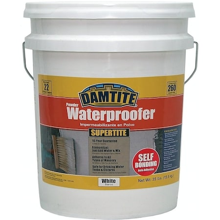 Damtite DAMTITE 01351 Powder Waterproofer, Powder, White, 35 lb Pail ...