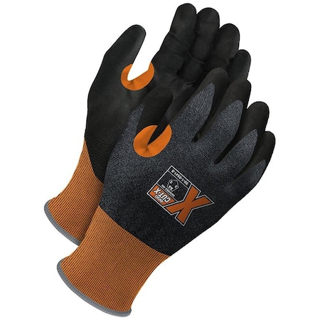 Bdg Cut-Resistant Coated Gloves, A4 Cut Level, 21 ga, Black/Orange, XS, Vendor Pack, PR 99-1 ...