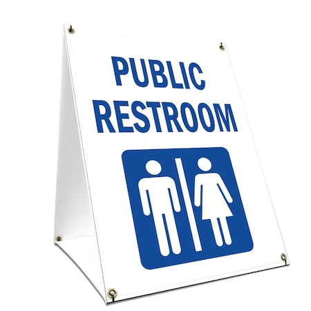 Signmission Public Restroom, 36 Inch x 24 Inch A-frame Yard Sign ...