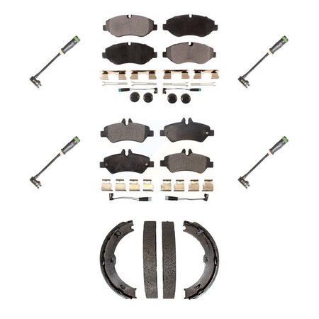 Tec Front Rear Ceramic Brake Pad & Extra Wear Sensor Kit 7Pc For ...