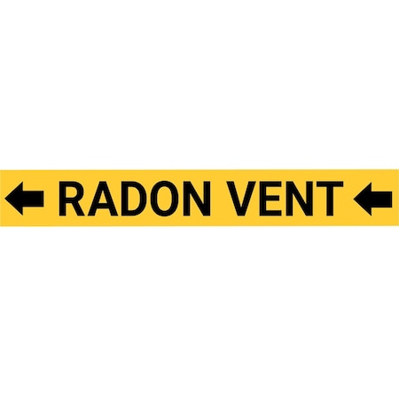 Creative Safety Supply Radon Vent Pipe Marking Label, Arrows Facing ...