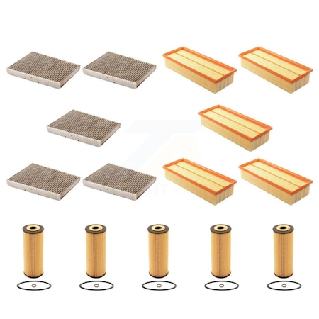Pur 5X Air + 5X Cabin + 5X Engine Cartridge Oil Filter 15 Total Kit For ...