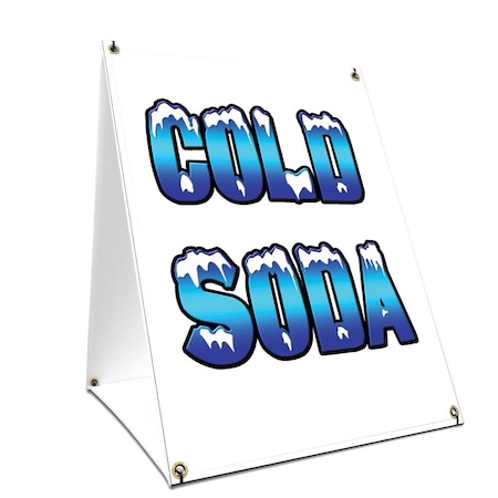 Signmission Cold Soda, 24 Inch x 18 Inch A-frame Yard Sign, Plastic ...
