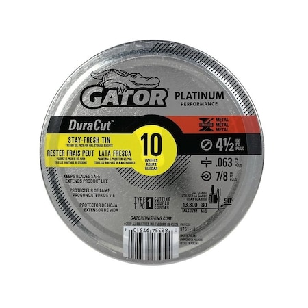 Gator Cut-Off Wheel, 4-1/2 in Dia, 0.063 Thick, 7/8 in Arbor, Aluminum ...